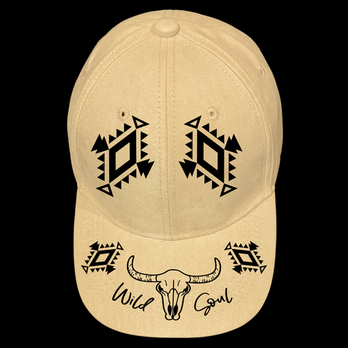 Aztec Skull Baseball Cap Hat Burning Design