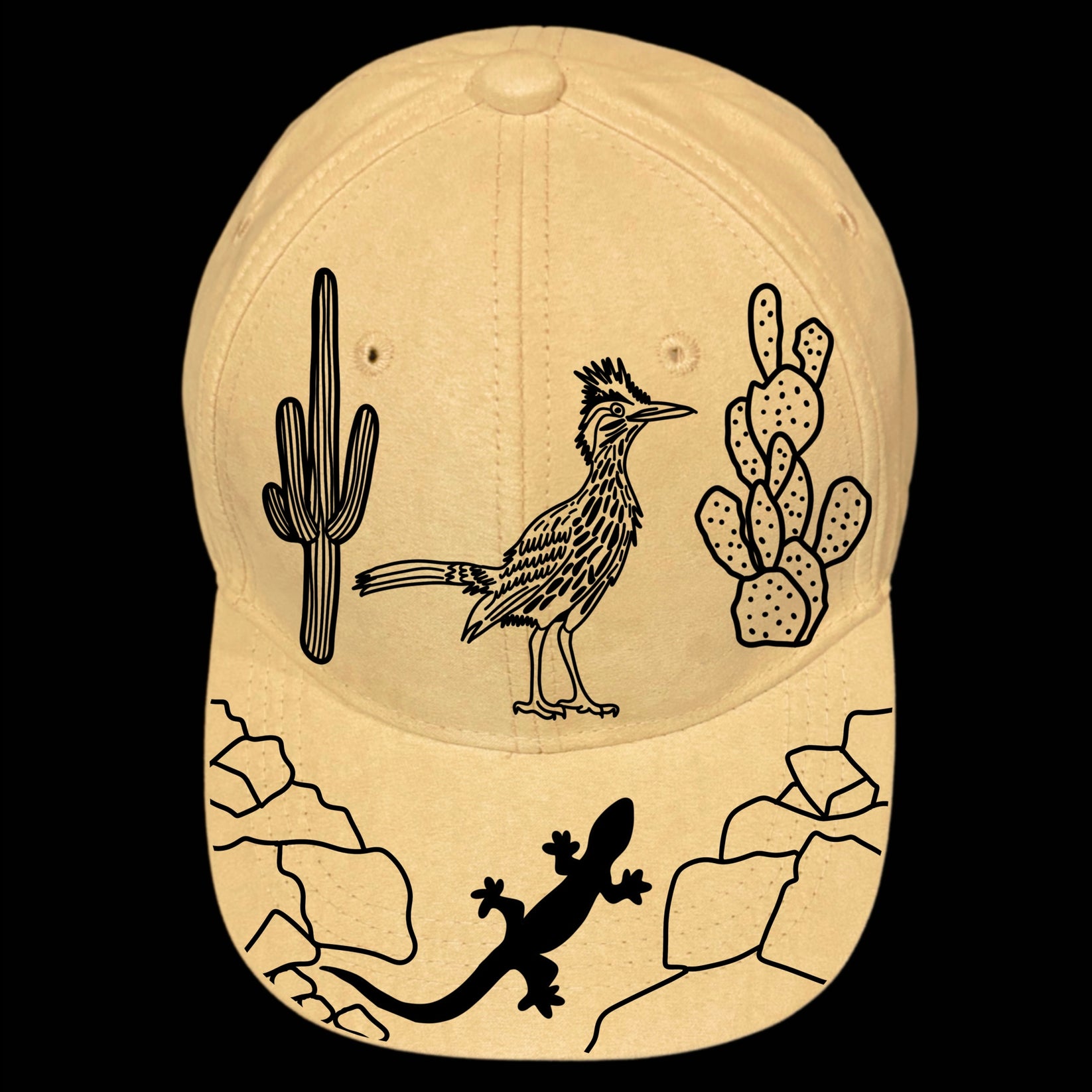Cactus Desert Baseball Cap Hat Burning Design – Cool Moon Designs