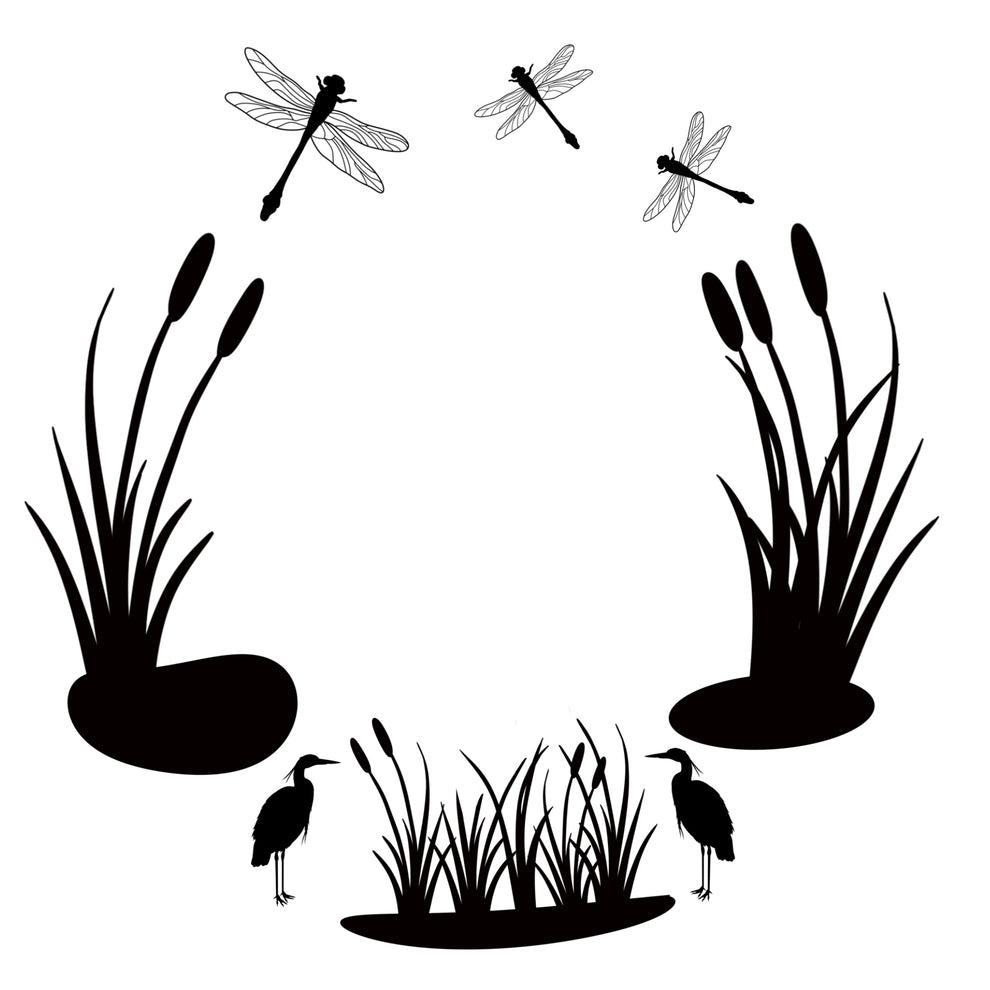 Cattails And Dragonflies Traceable Wide Brim Hat Burning Design