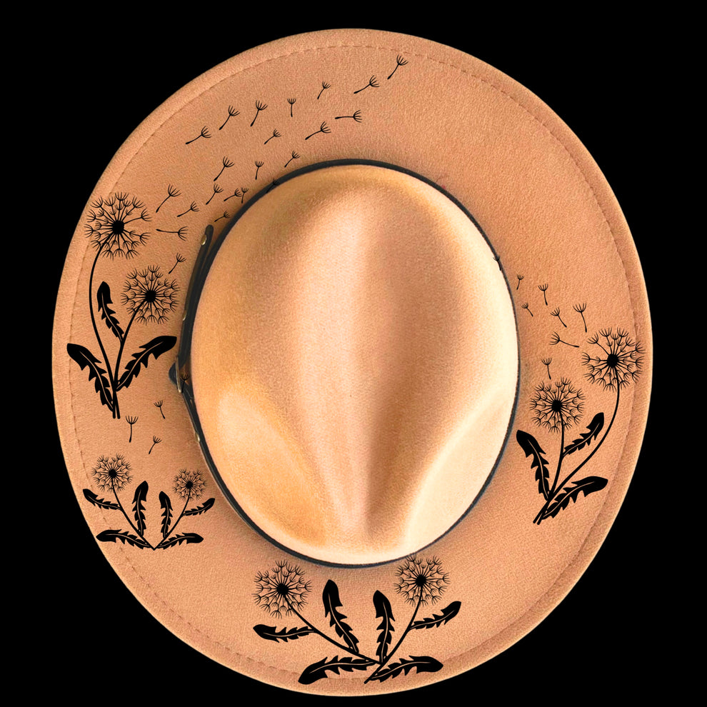 Dandelion Daze | Narrow Brim Hat Burning Design | Cool Moon Designs