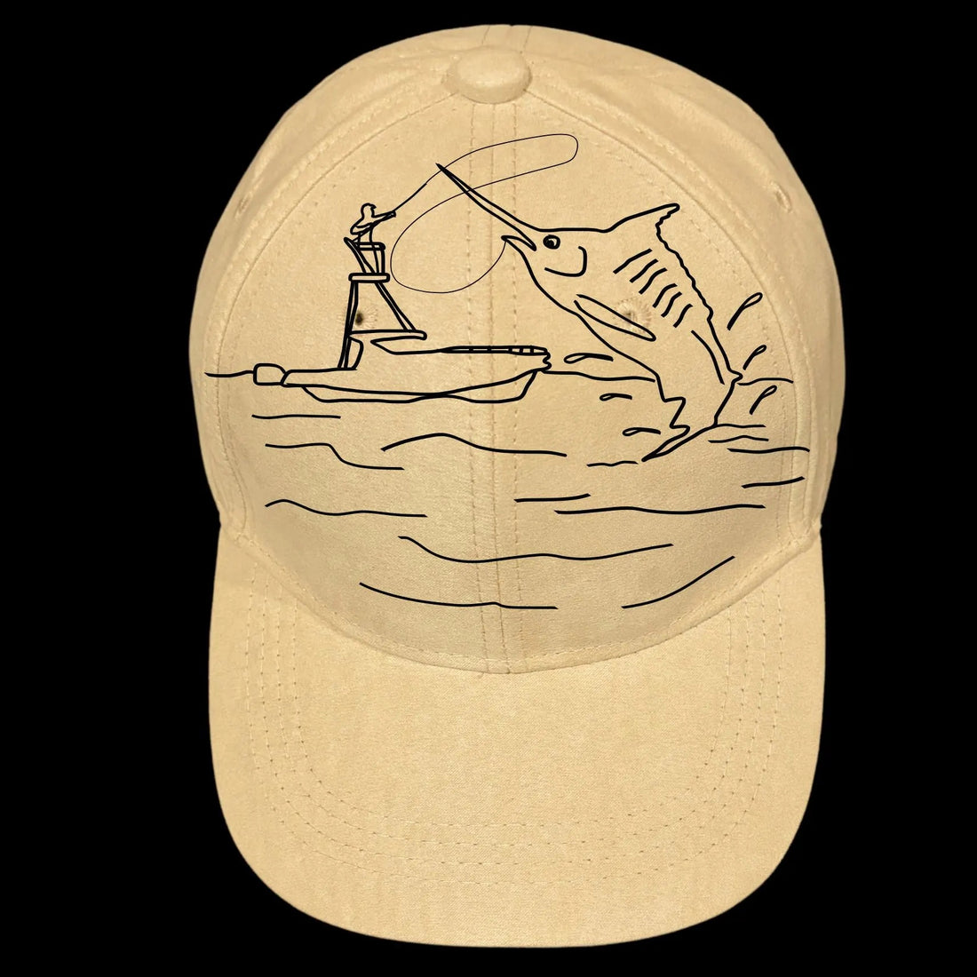 Deep Sea Fishing Baseball Cap Hat Burning Design