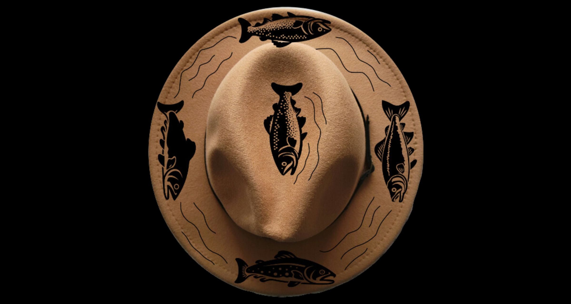 Salmon Fish Fishing Traceable Hat Burning Design