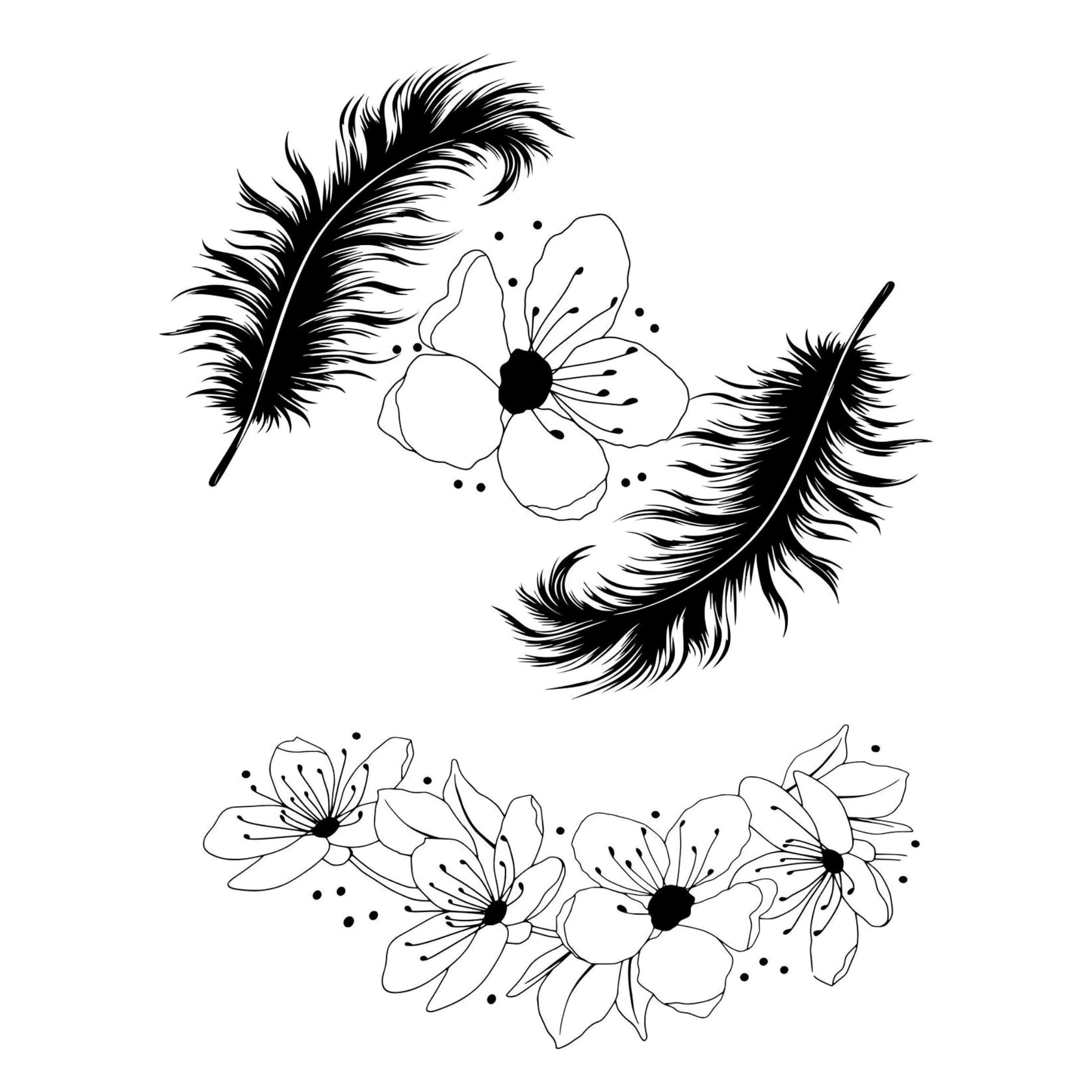 Flowery Feathers Baseball Cap Hat Burning Design | Cool Moon Designs