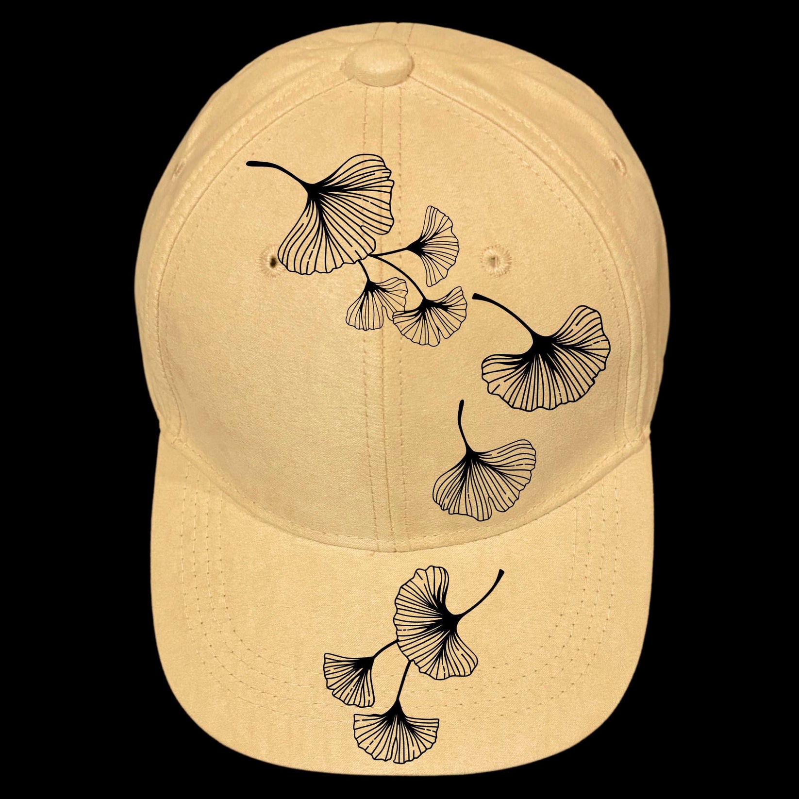 Ginkgo Leaves Baseball Cap Hat Burning Design | Cool Moon Designs