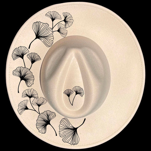 Ginkgo Leaves Traceable Wide Brim Hat Burning Design | Cool Moon Desig ...