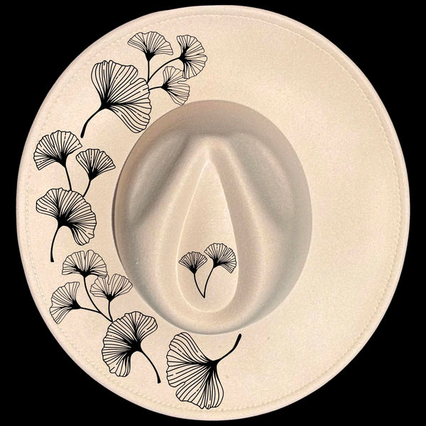 Ginkgo Leaves Wide Brim Hat Burning Design SVG PNG – Cool Moon Designs