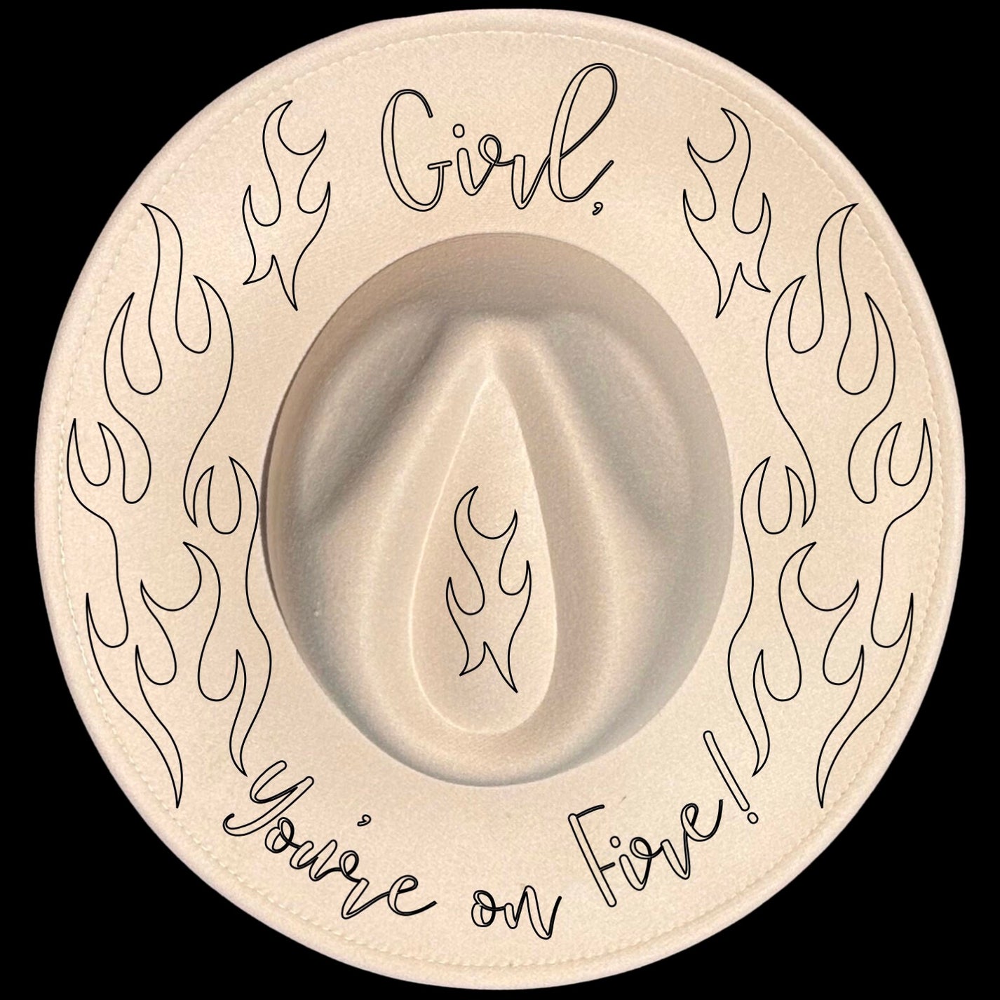 Girl You’re On Fire | Traceable Wide Brim Hat Burning Design | Cool Mo ...