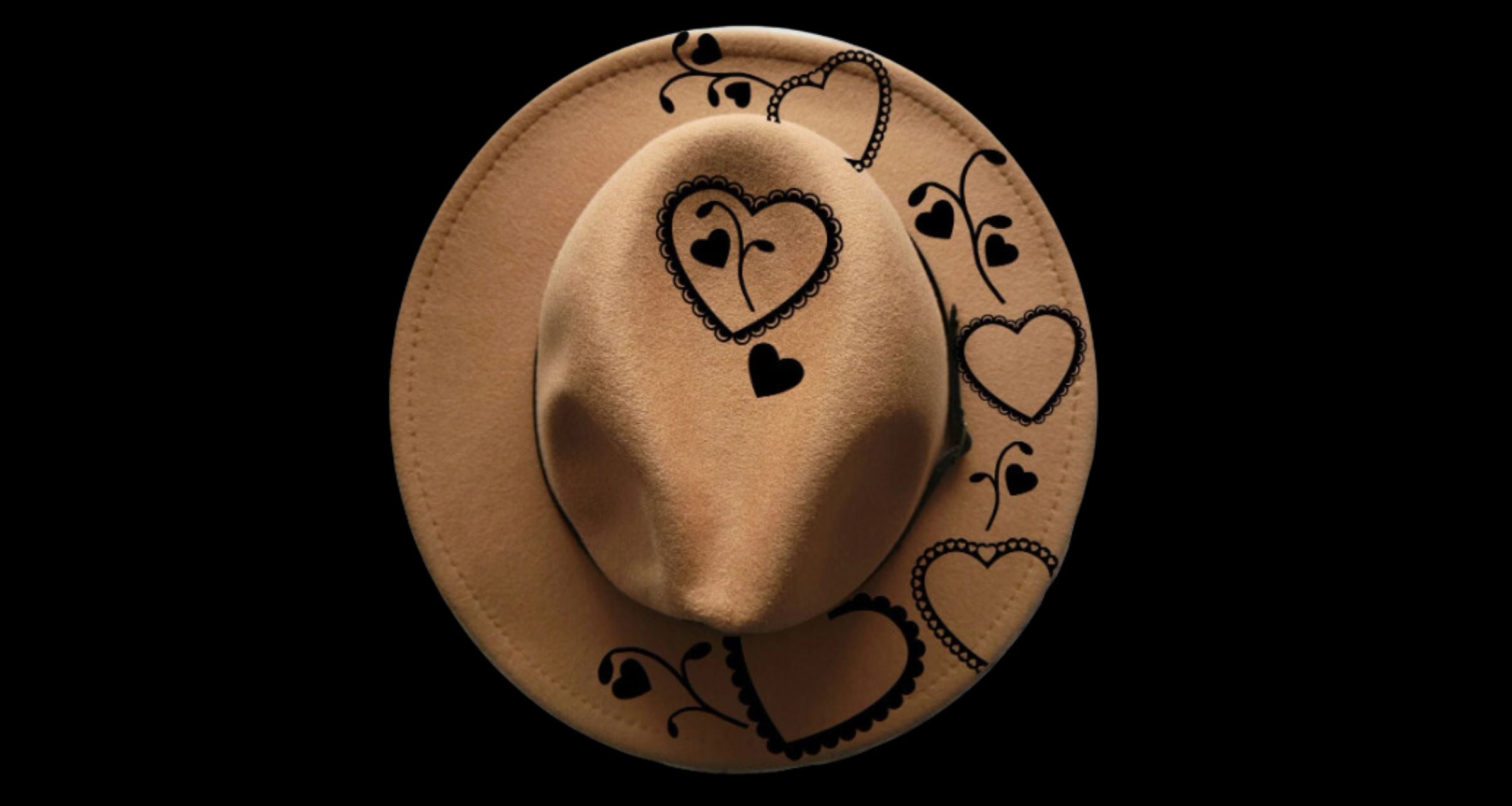 Valentines Hearts Traceable Hat Burning Design