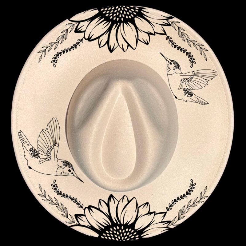 Hummingbirds Sunflowers Wide Brim Hat Burning Design SVG PNG – Cool Moon Designs