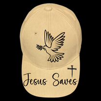 Jesus Saves Traceable Baseball Cap Burning Design