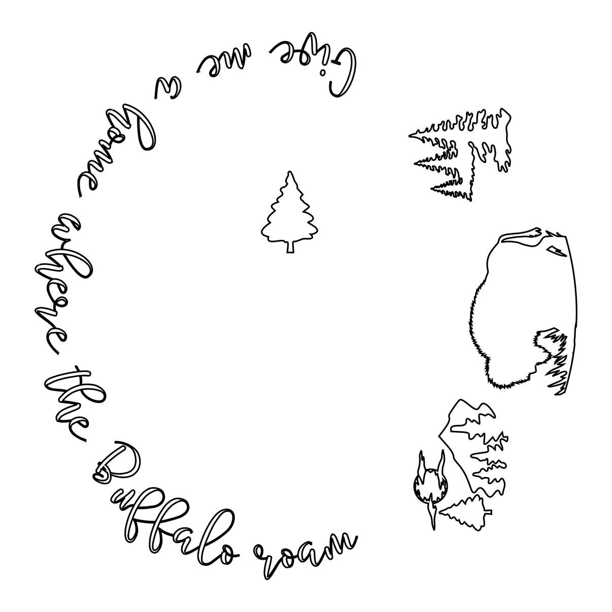 Roaming Buffalo Narrow Brim Hat Burning Design SVG PNG – Cool Moon Designs