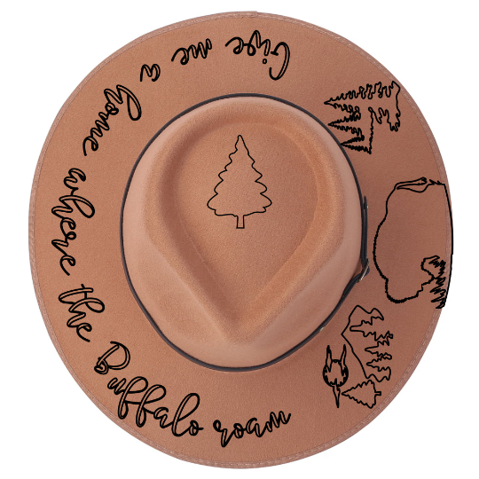 Roaming Buffalo Narrow Brim Hat Burning Design SVG PNG – Cool Moon Designs