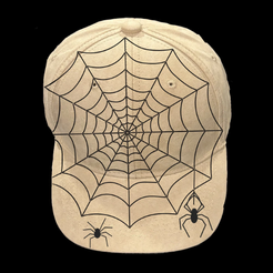 Spider Web Baseball Cap Hat Burning Design – Cool Moon Designs