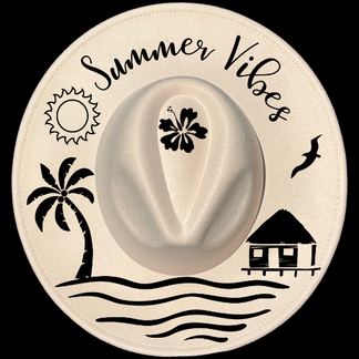 Summer Vibes Boho Traceable Wide Brim Hat Burning Design – Cool Moon ...