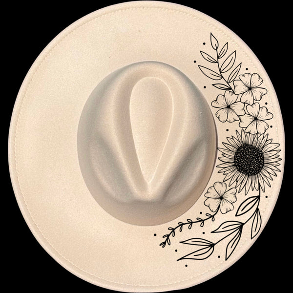 Sunflower Flowers Wide Brim Hat Burning Design SVG PNG – Cool Moon Designs