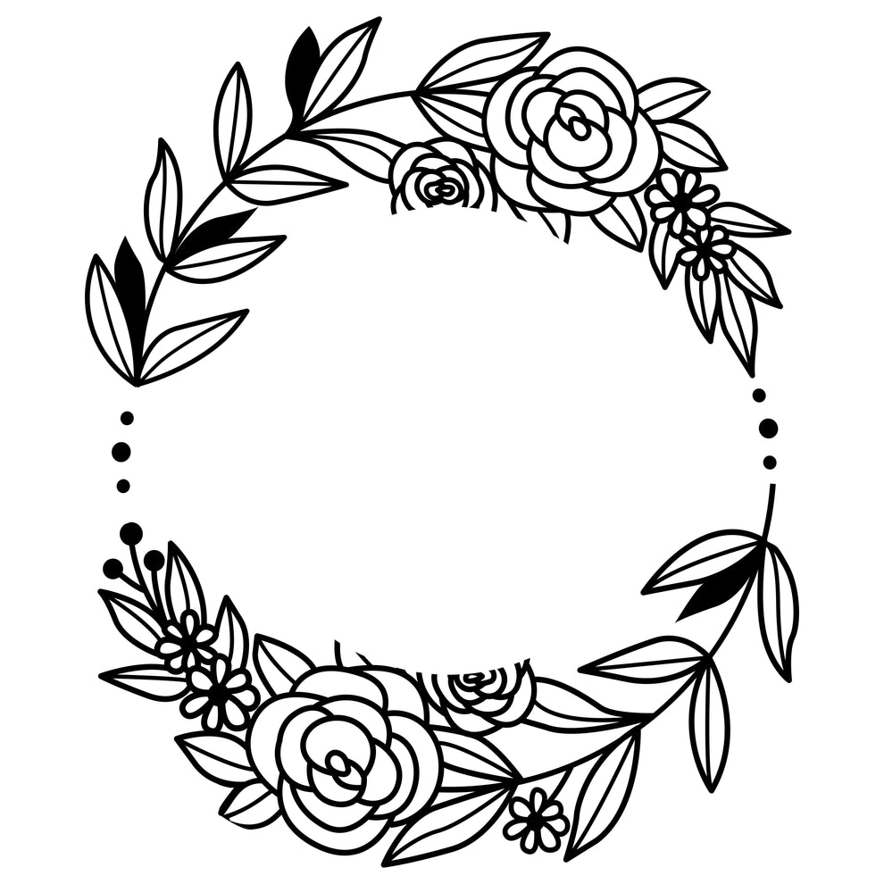 Floral Wreath Wide Brim Hat Burning Design SVG PNG – Cool Moon Designs