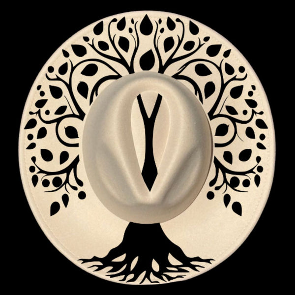 Tree Of Life Traceable Wide Brim Hat Burning Design – Cool Moon Designs