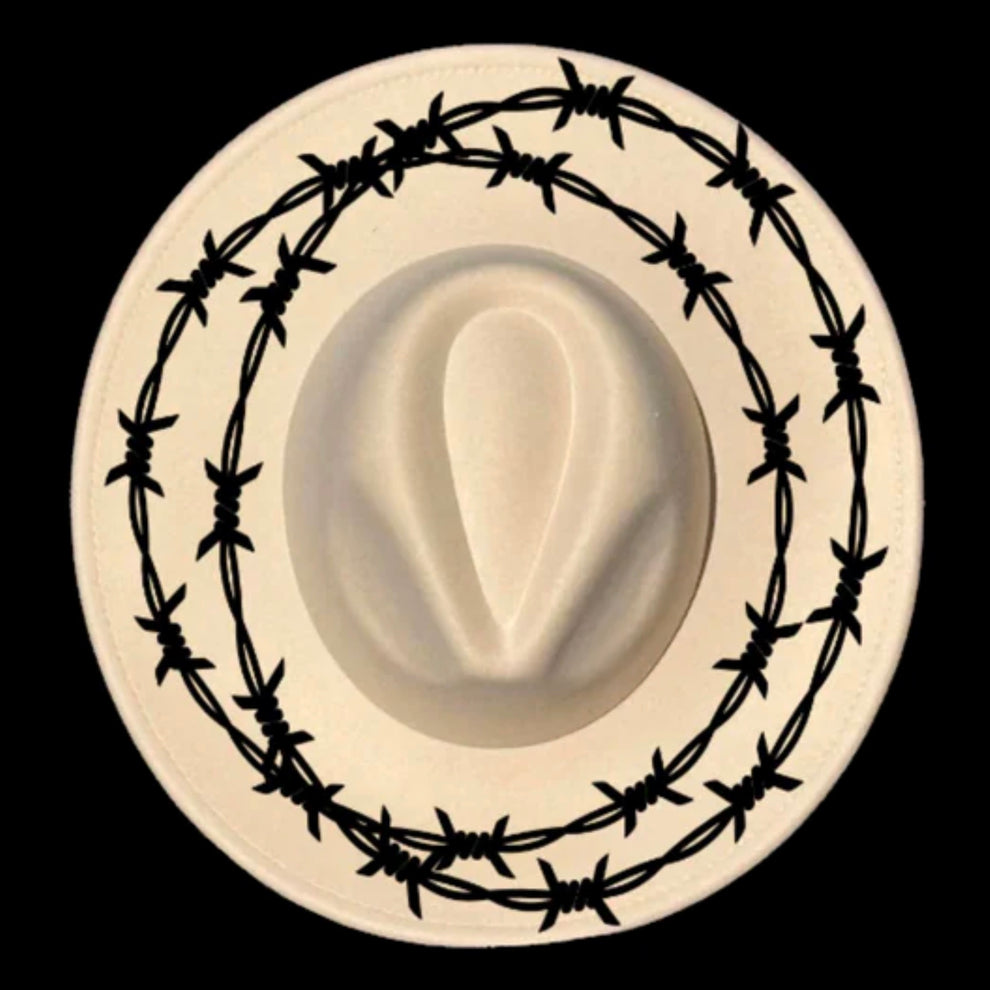 Barbed Wire Wide Brim Hat Burning Design SVG PNG – Cool Moon Designs