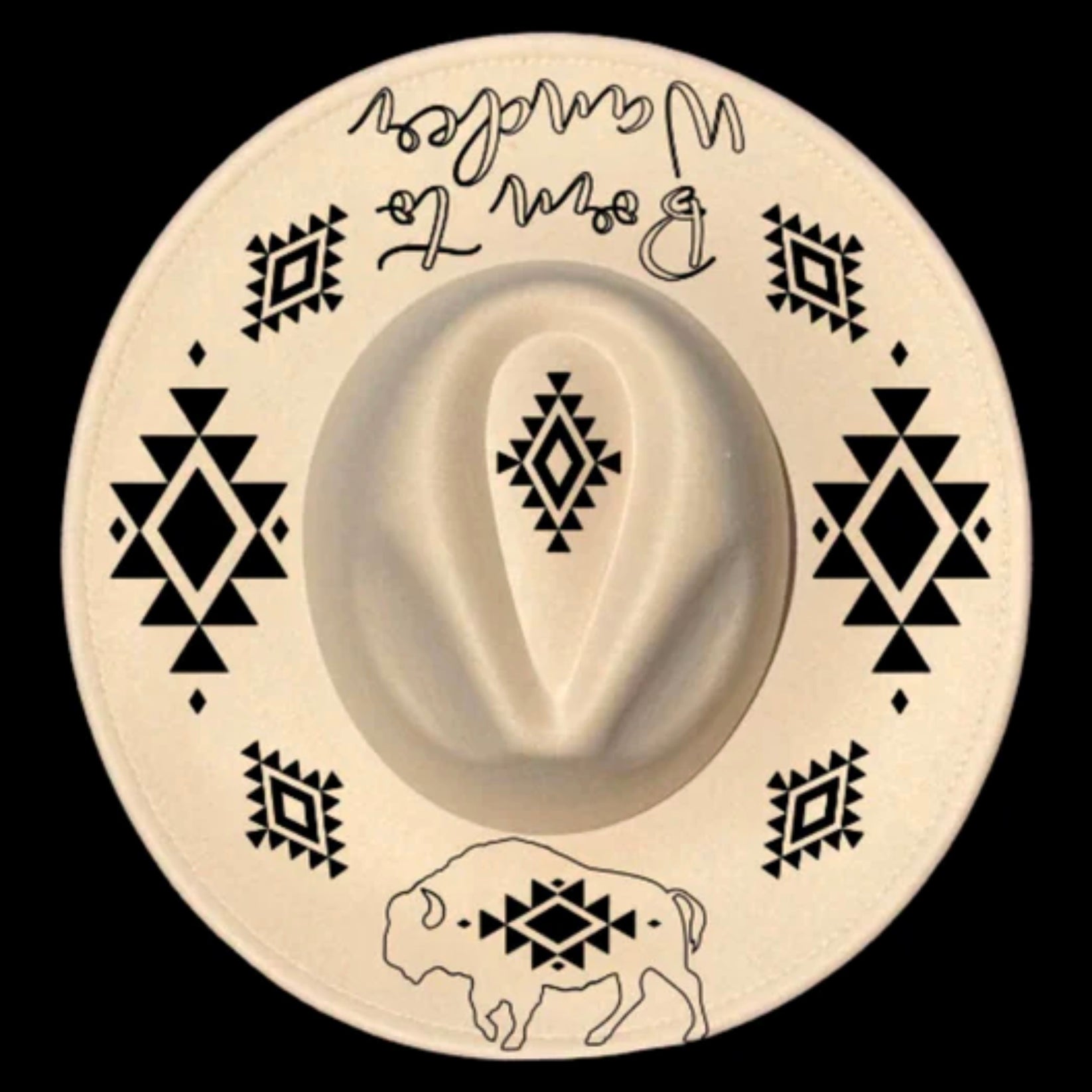 Bison Aztec Wide Brim Hat Burning Design SVG PNG – Cool Moon Designs