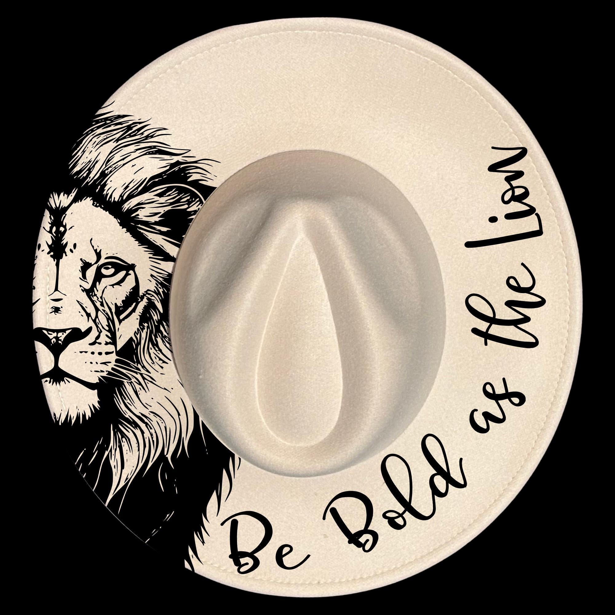 Bold As The Lion Wide Brim Hat Burning Design – Cool Moon Designs