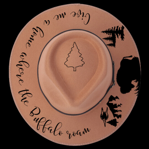 Roaming Buffalo Narrow Brim Hat Burning Design SVG PNG – Cool Moon Designs