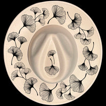 Ginkgo Wreath Wide Brim Hat Burning Design | Cool Moon Designs