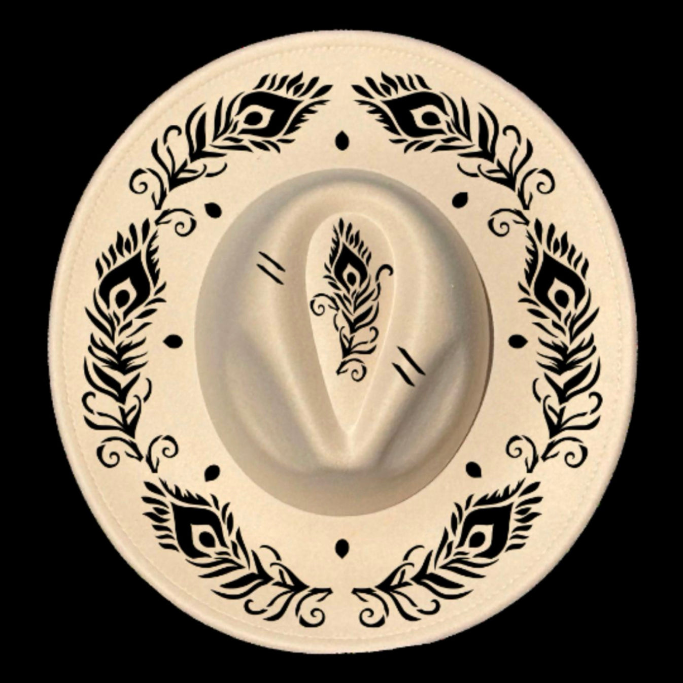 Peacock Feathers Wide Brim Hat Burning Design SVG PNG – Cool Moon Designs